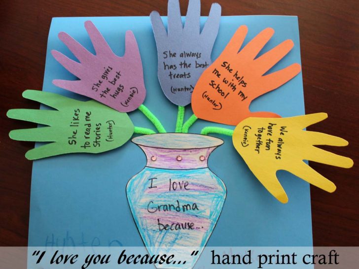 Mother's Day "I love you because..." Hand print Craft - Lovebugs and ...