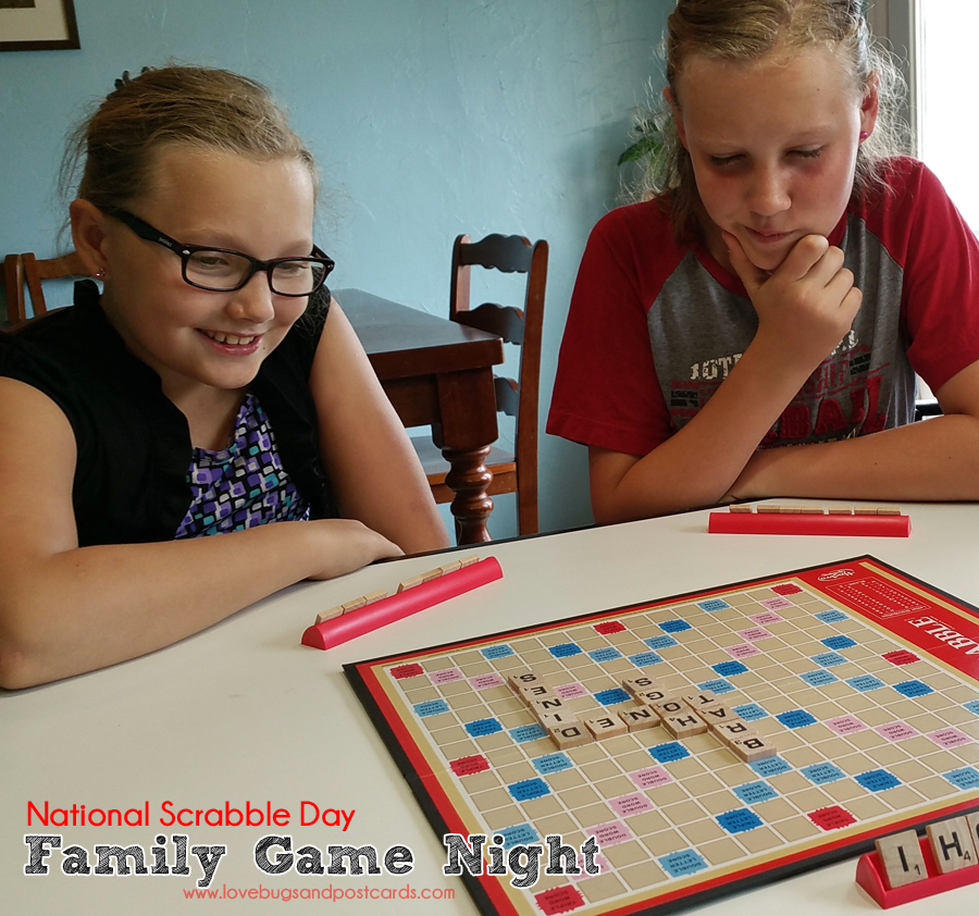 Family Game Night - National #Scrabble Day - Lovebugs and Postcards