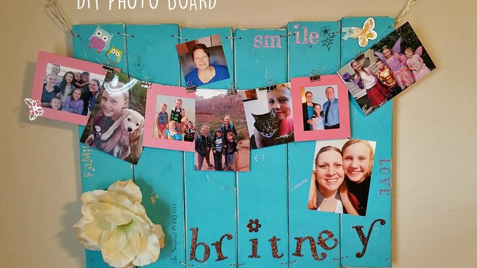 Wood Photo Board DIY - Lovebugs and Postcards