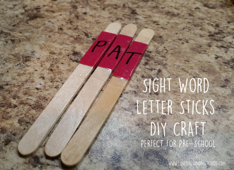 Sight Word Letter Sticks DIY - Lovebugs and Postcards