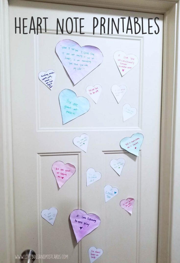 Heart Note Printables (Heart Attack) for doors - Lovebugs and Postcards