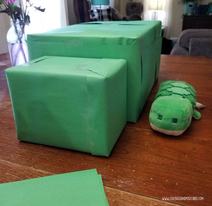 Minecraft Turtle Valentine's Box - Lovebugs and Postcards